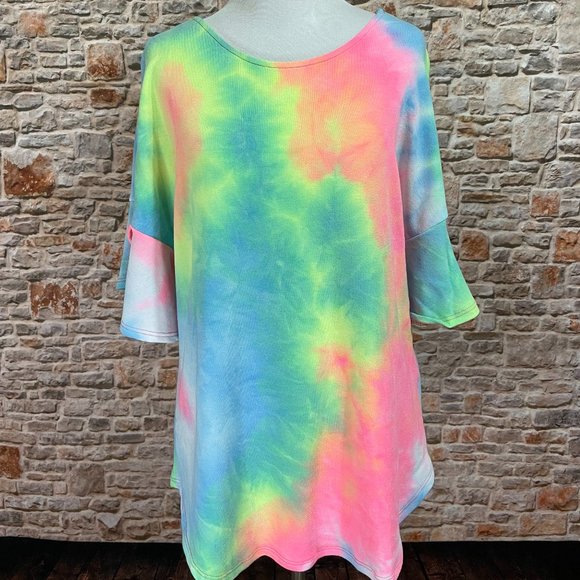 Tops | Nwt Tie Dye Bell Sleeve Top | Poshmark